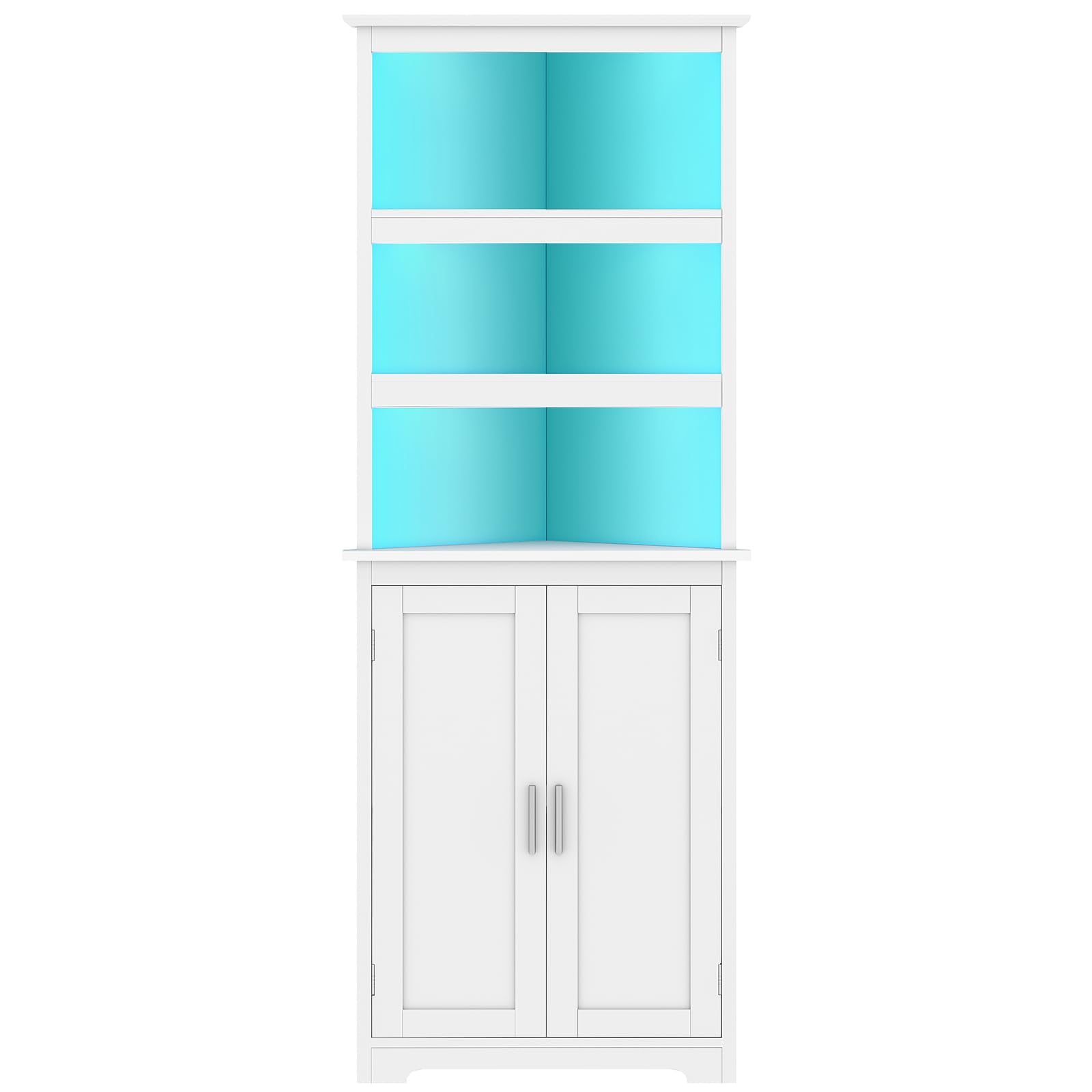 Amazon.com: WEENFON Tall Corner Cabinet with LED Lights, 5-Tier Corner ...