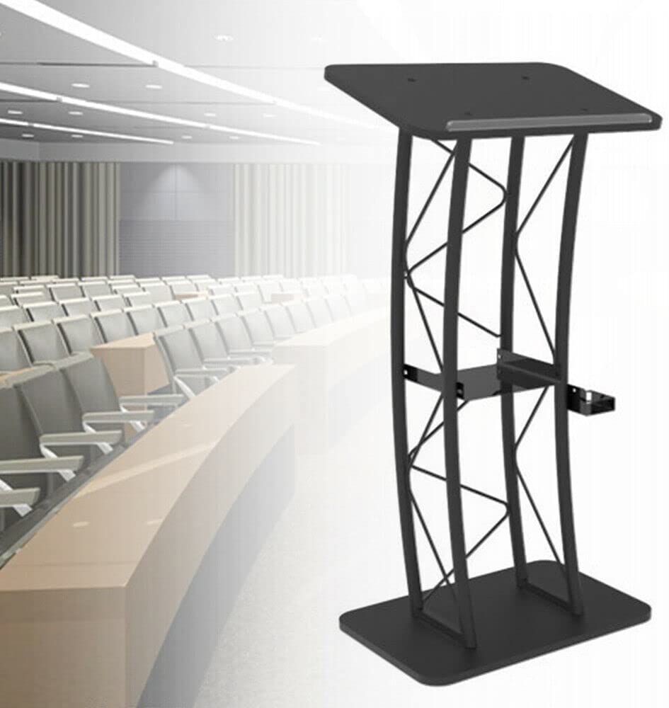 Buy KKVV 47 Inch Speaking Lectern, Black Truss Metal Podium, Floor ...