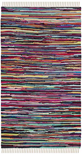 Safavieh Rag Rug Collection RAR128G Hand-Woven Multicolored Flatweave ...