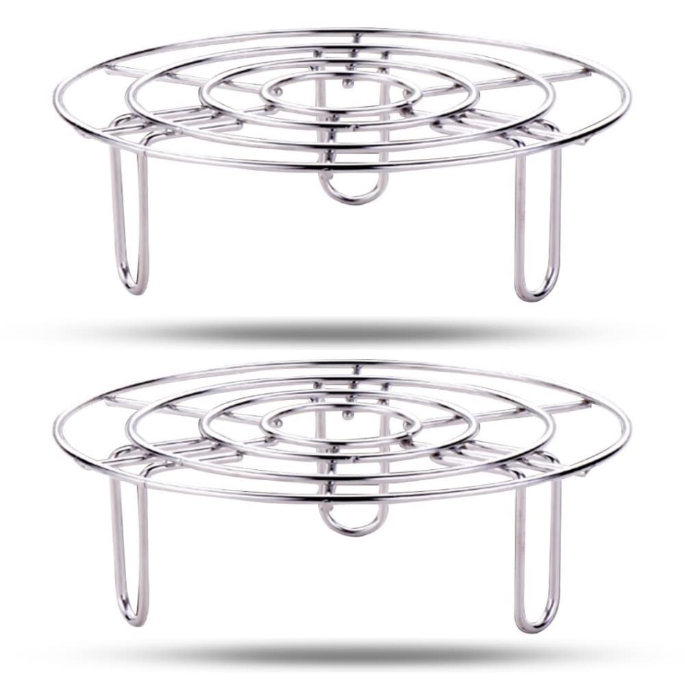 2 Pieces Steamer Rack Stainless Steel Round Rack Cooking Cooling Racks ...