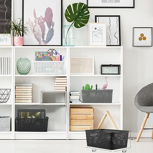 Snapklik.com : Plastic Storage Baskets Set Of 6 Durable Small Organizer ...