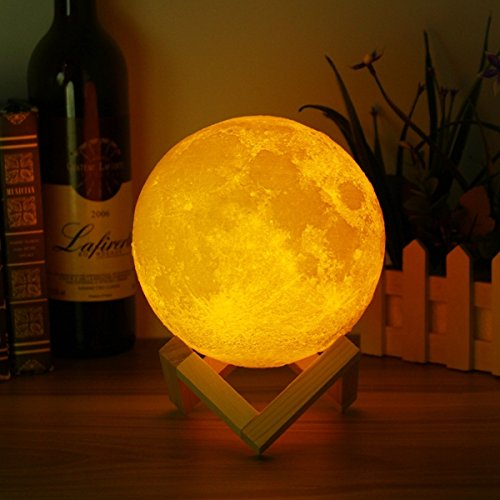 12cm Magical Two Tone Moon Lamp USB Rechargeable Luna LED Night Light ...