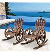 Amazon.com: FURNDOOR Outdoor Wood Rocking Chair Wagon - Double Wooden ...