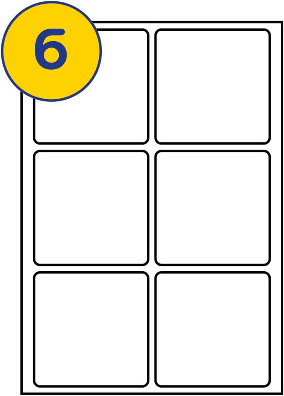 LABELS4U 100 Sheets A4, 6 Label per Sheet, Size 95 x 95mm (600 Labels ...