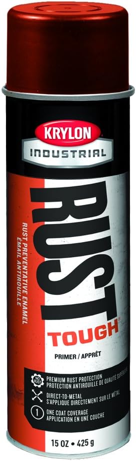 Krylon K00699 Red Primer Aerosol Rust Tough, 15 Oz, Red Oxide Primer ...
