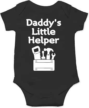 Amazon.com: AW Fashions Daddy’s Little Helper Baby Bodysuit Funny ...