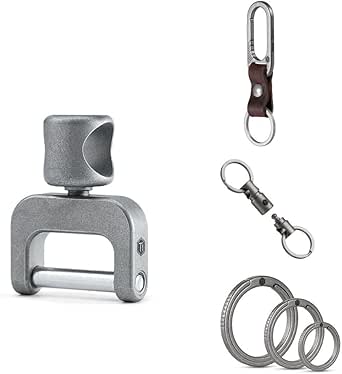 Amazon.com: KeyUnity KA35M Titanium Swivel D Ring, KM02 Titanium Belt ...