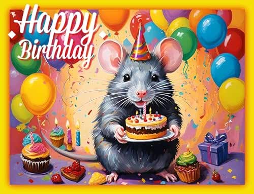 Happy Birthday Rat with Birthday A5 Card : Amazon.co.uk: Stationery ...