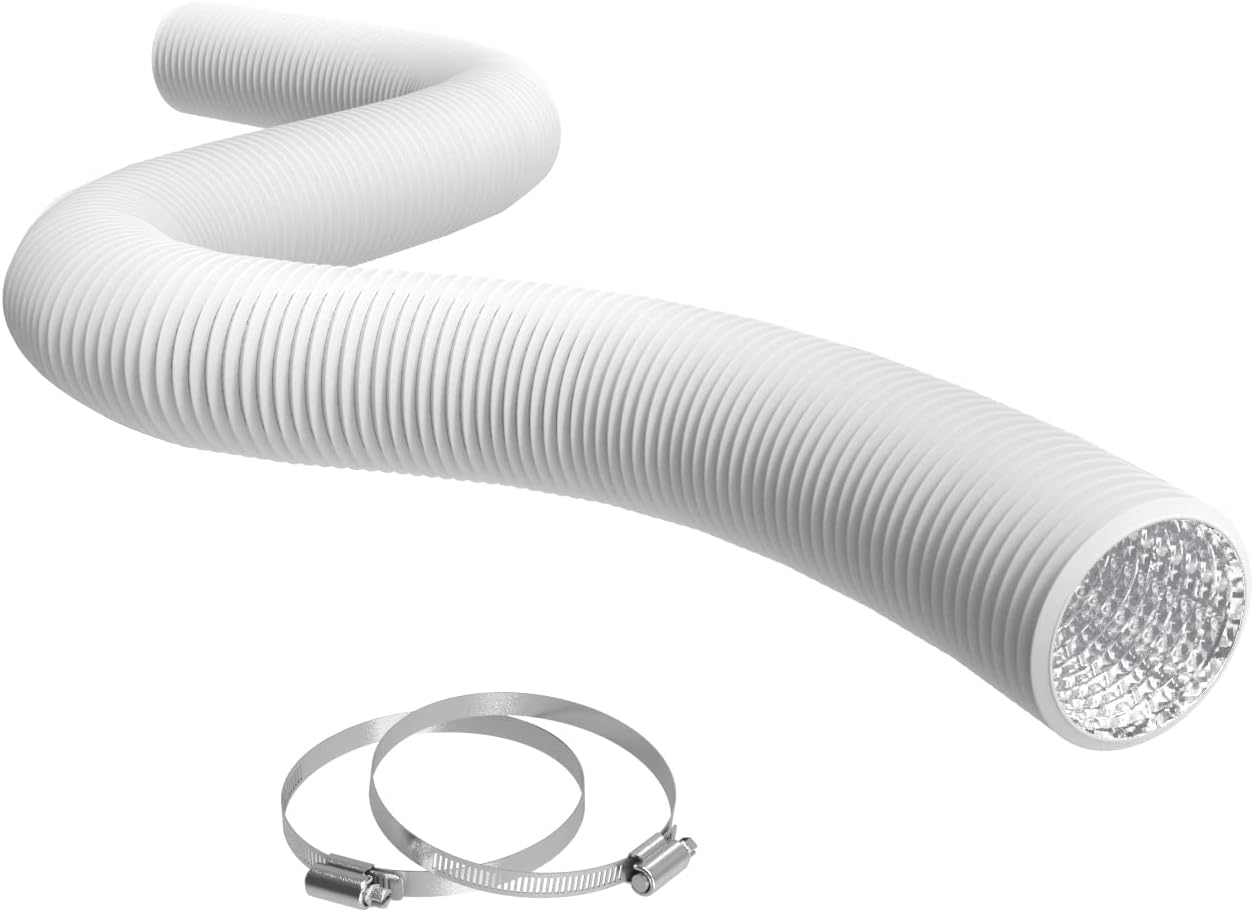 Buy TerraBloom Flexible 4 Inch Ducting - White 8 Feet Flex Aluminum ...