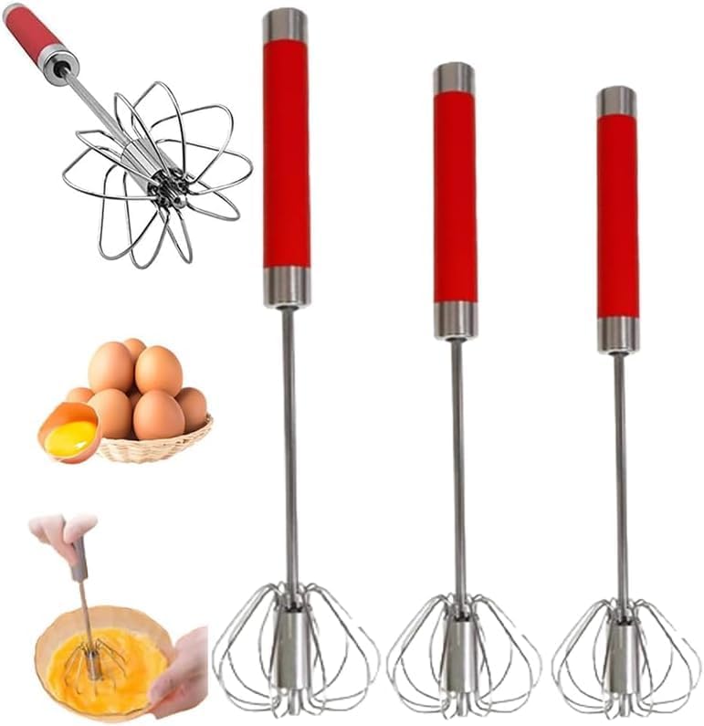 Amazon.com: Stainless Steel Semi-Automatic Whisk, Whizzy Whisk Hand ...