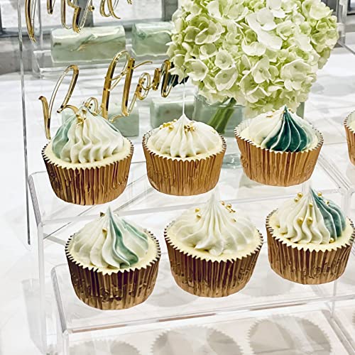 Snapklik.com : 2 Sets Large Acrylic Risers, Clear Rectangular Showcase ...