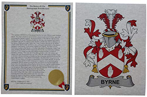 Amazon.com: Byrne - Coat of Arms and Last Name History - 8.5x11 Print ...