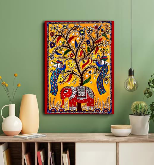 Sikhash Kalamkari Art Royal Elephant Canvas Painting Traditional Art ...