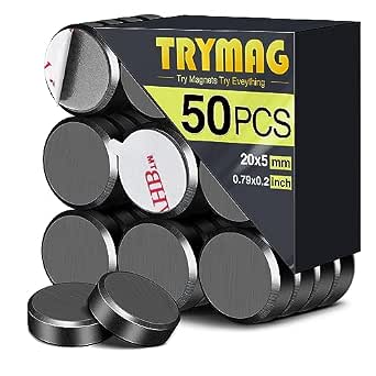 TRYMAG Magnets for Crafts with Adhesive Backing, 0.79 Inch (20mm) Round ...