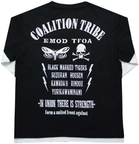 Amazon.co.jp: 【TFOA×EMOD】コアリション トライブ レイヤードTシャツ bk/off-xl : ファッション