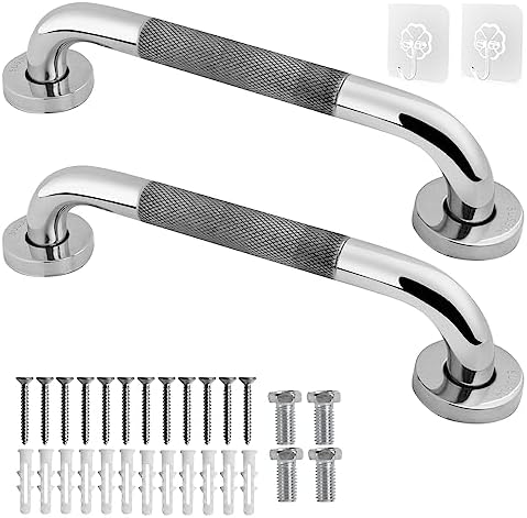 2 Pack Anti Slip Shower Grab Bar Handle, Wetexchi 12 inch Stainless ...