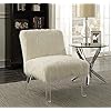Amazon.com: Coaster Furniture Accent Chair White Faux Fur 904059 : Home ...