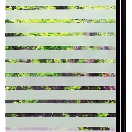 VSUDO Privacy Window Film, Frosted Stripe Pattern Window Tint for Home ...
