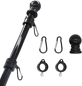 Amazon.com : TCDO Flag Pole Thick Stainless Steel Kit with 2 Two Tangle ...