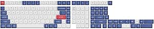 Keychron Blue and White Keycaps Double Shot PBT OSA Full Set ANSI ...