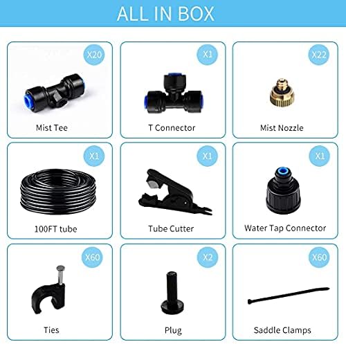 Misting System Misting Cooling System, DIY Mister System With 59 FT ...