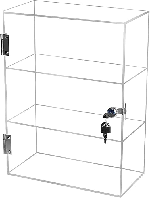 Amazon.com: DuvinDD 3 Shelf Acrylic Display Case with Lock Clear ...