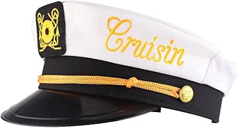 Amazon.com: Brosash Cruisin Captain's Hat - Nautical Themed Cruise Ship ...