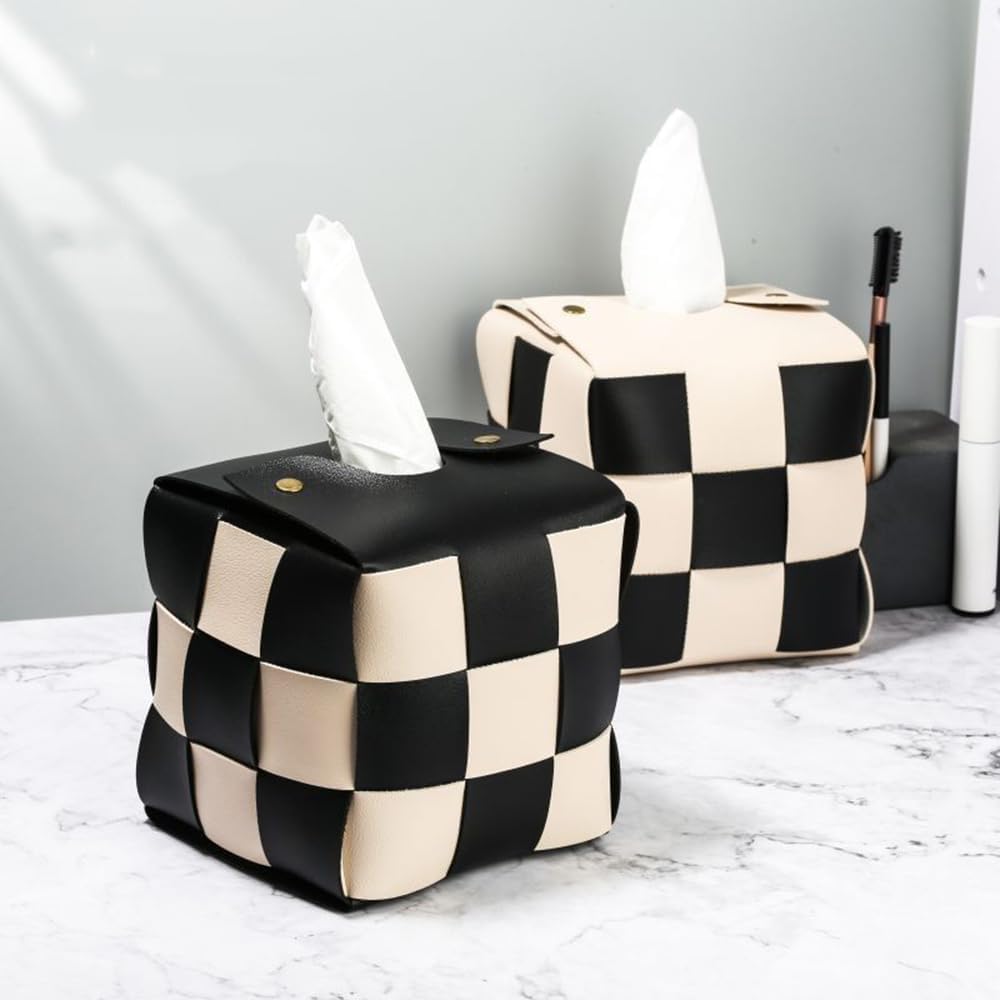 Amazon.com: Checkered Tissue Box Cover, US Size Square Tissue Box ...