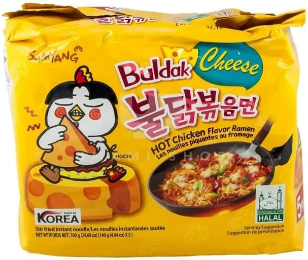 SAMYANG Buldak Spicy Chicken & Cheese Flavour Stir-Fried Ramen (5 Pack ...