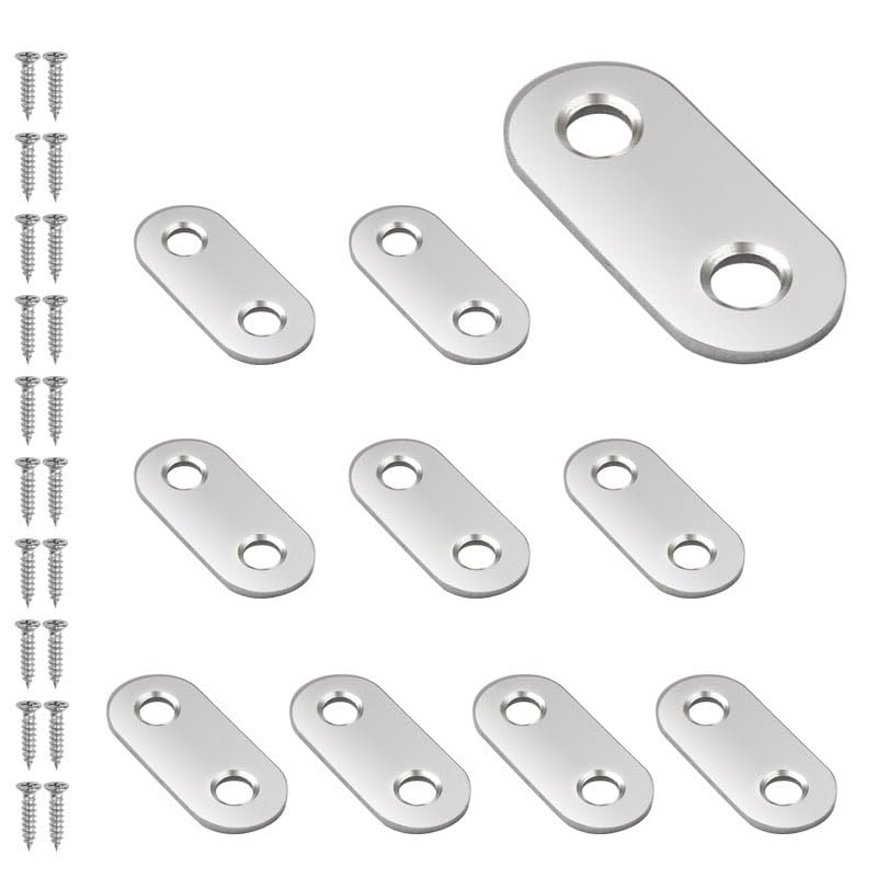 Flat Fixing Brackets, 10 Pcs Stainless Steel Flat Bracket,Flat Straight ...