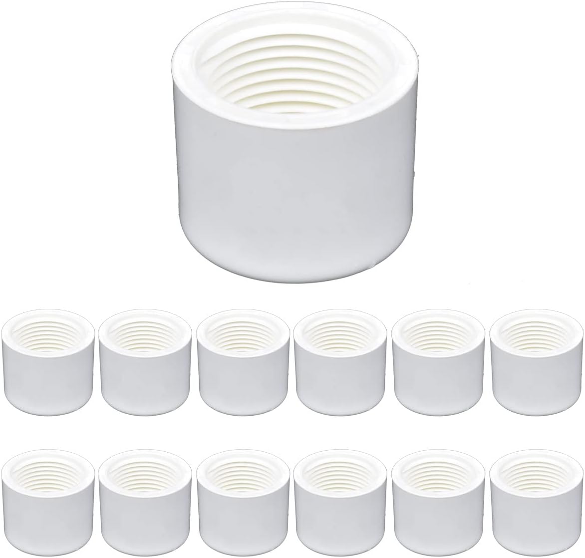 Amazon.com: PVC Female End Cap 1/2 Inch (12-Pack), Threaded End Cap/PVC ...