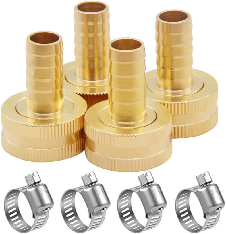 Amazon.com : Hooshing 4PCS Garden Hose Connector 3/8" Barb to 3/4" GHT ...