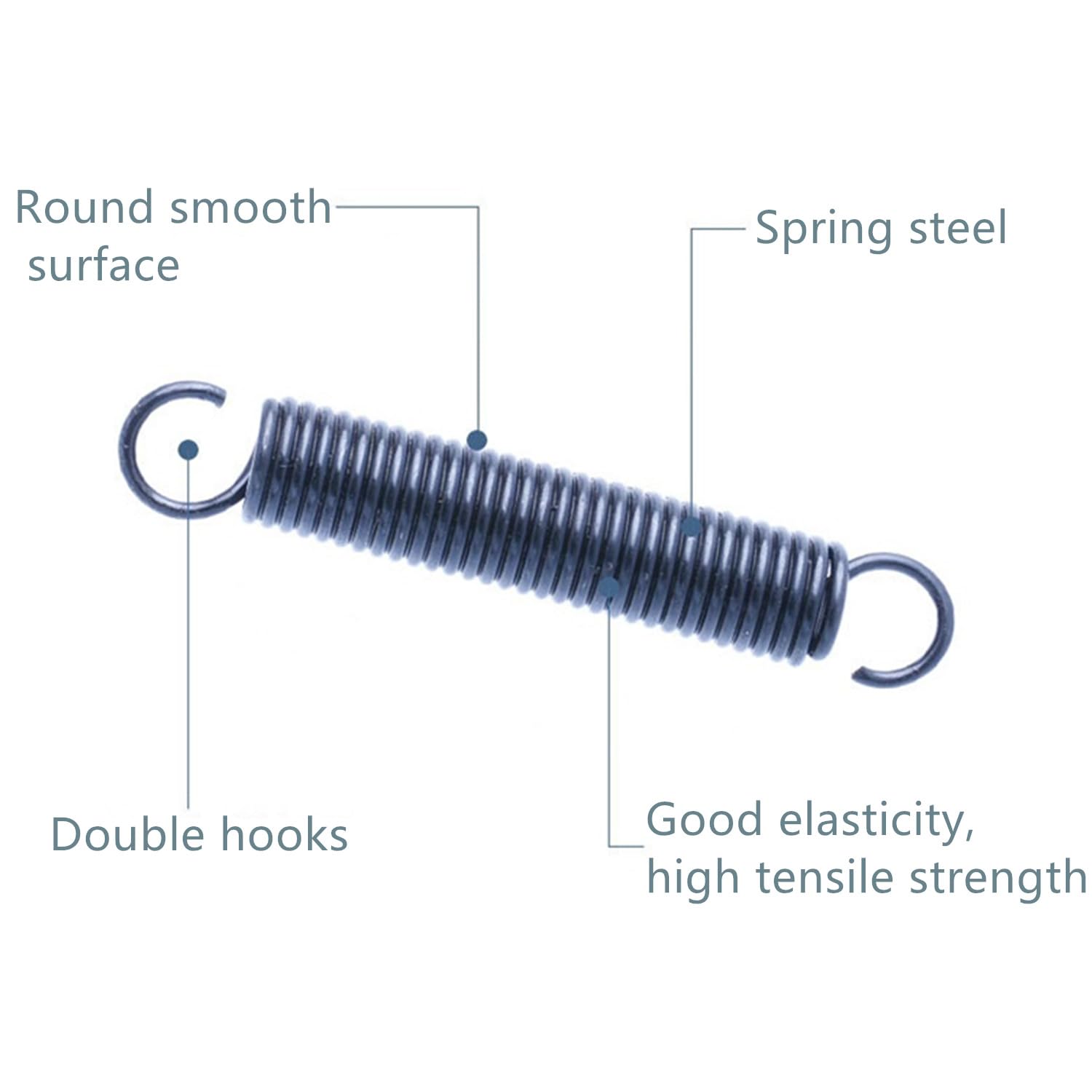 20mm OD 80mm Length Extension Springs Expansion Spring 2.5mm Wire Dia ...
