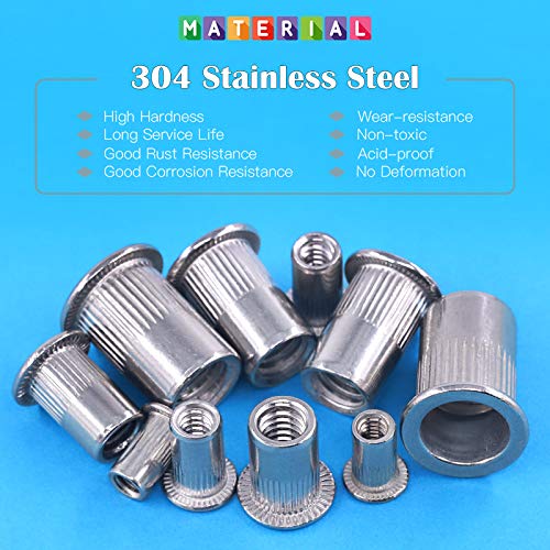 Snapklik.com : 85Pcs #8-32#10-24 1/4-20 5/16-18 3/8-16 UNC Rivet Nuts ...