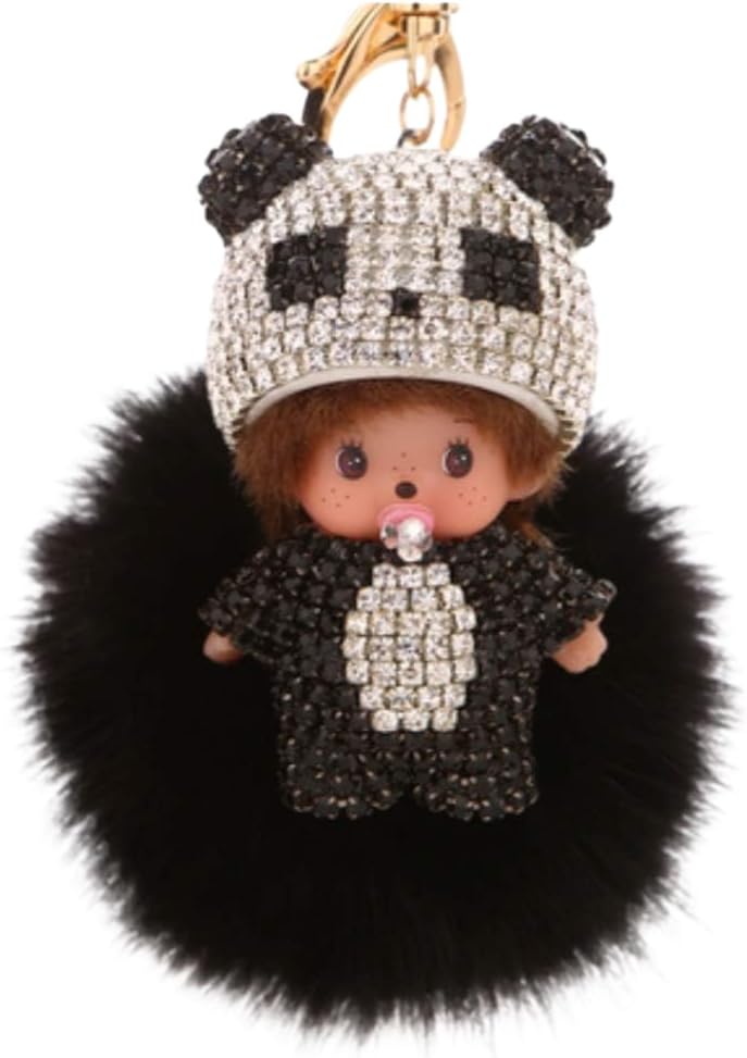 Newhope Schlüsselanhänger Kiki Monchichi schwarz : Amazon.de: Fashion