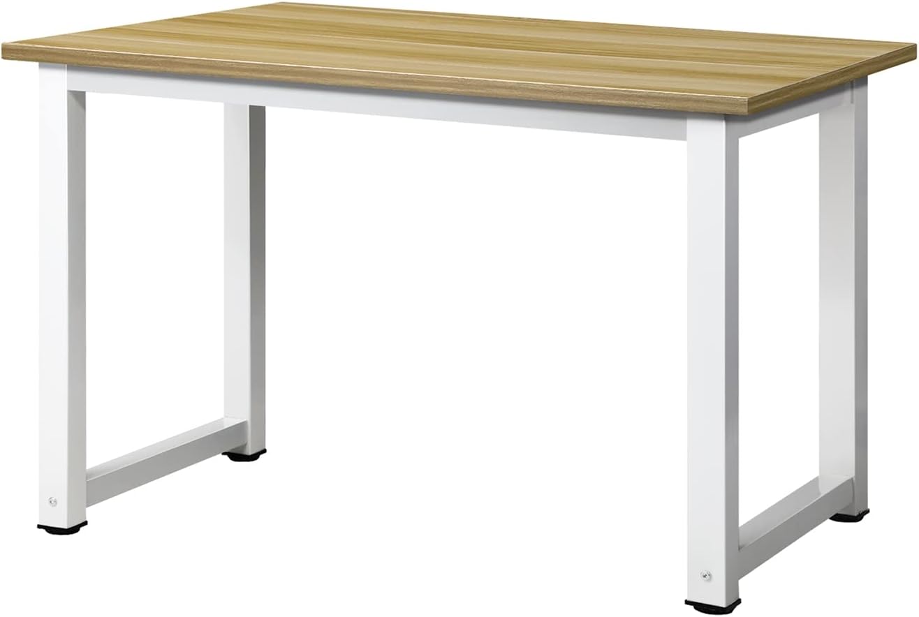 OIKITURE 120CM Computer Desk Home Office Desk, Standing Desk with Steel ...