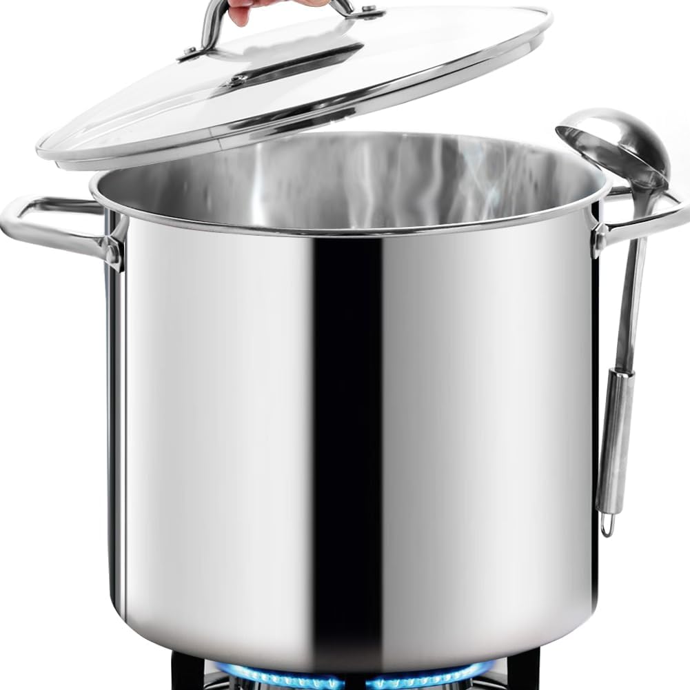 Amazon.com: Large Stainless Steel Pot for Kaiser Stock Pot with Lid ...