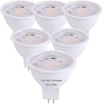 CIKAMIO mr16 led Bulb dimmable 120v 110V 5W Spot Light 2700K Warm White ...