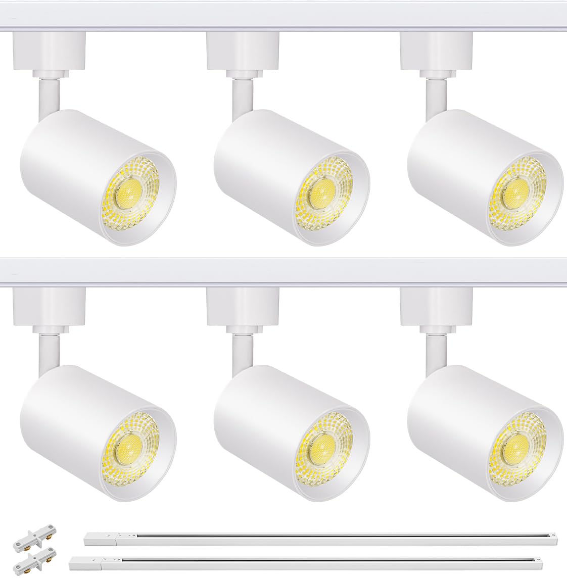 VANoopee 6-Light LED Track Lighting Kit with 6.6FT H Type Track Rails ...