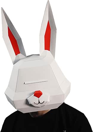 Amazon.com: MUMUYILIN Pre-cut Creative Rabbit Animal Paper Model Mask ...