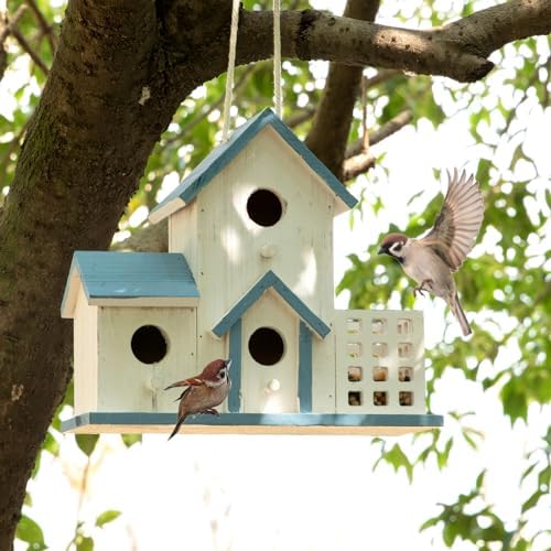 Amazon.com : 10-Hole Birdhouse with Low Copper Roof, Amish Crafted in ...
