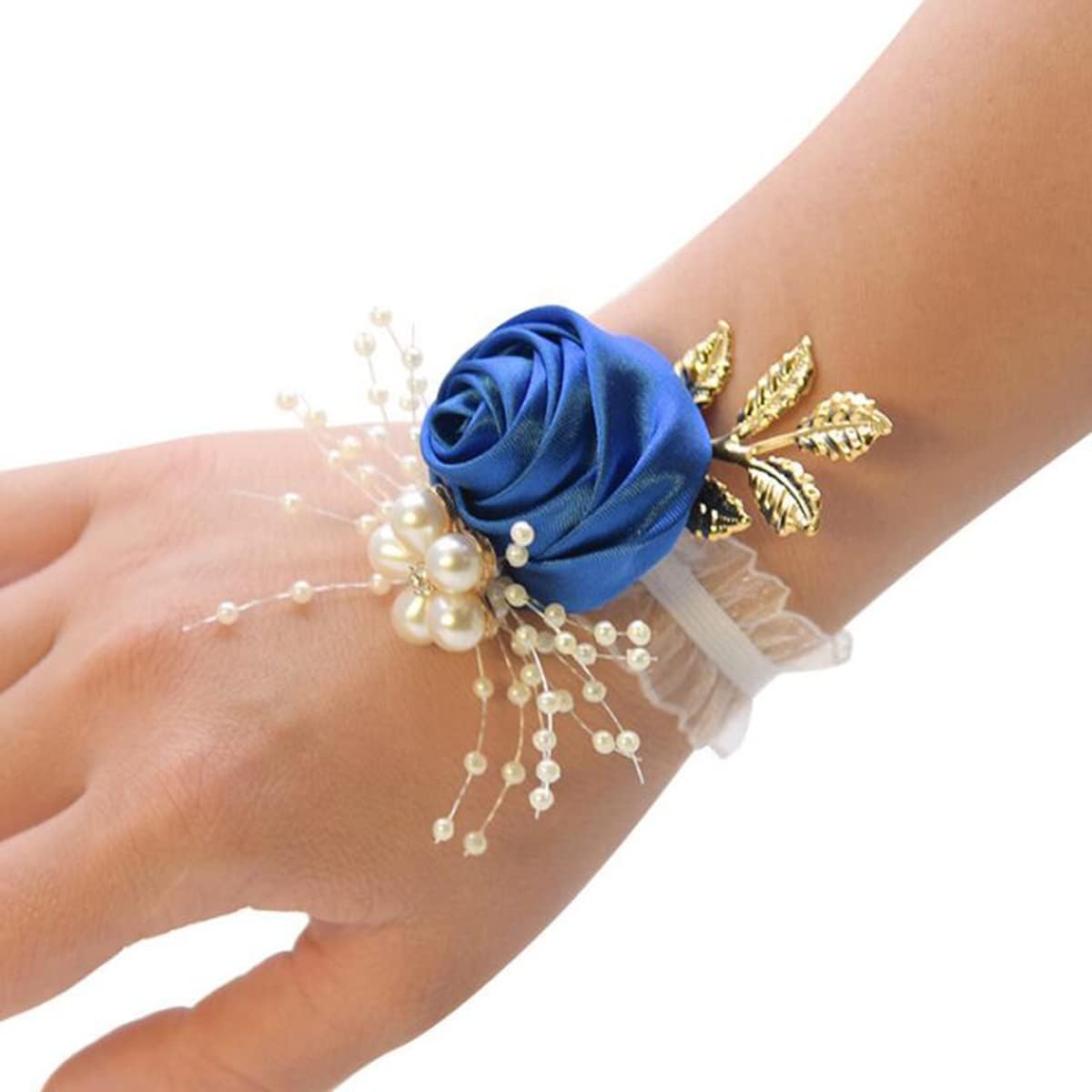 Amazon.com: Snadulor 1 Pcs Wrist Flower,Wedding Bridesmaid Bride Wrist ...