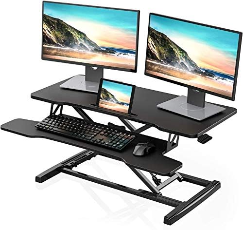 Rocelco 46" Large Height Adjustable Standing Desk Converter - Quick Sit ...