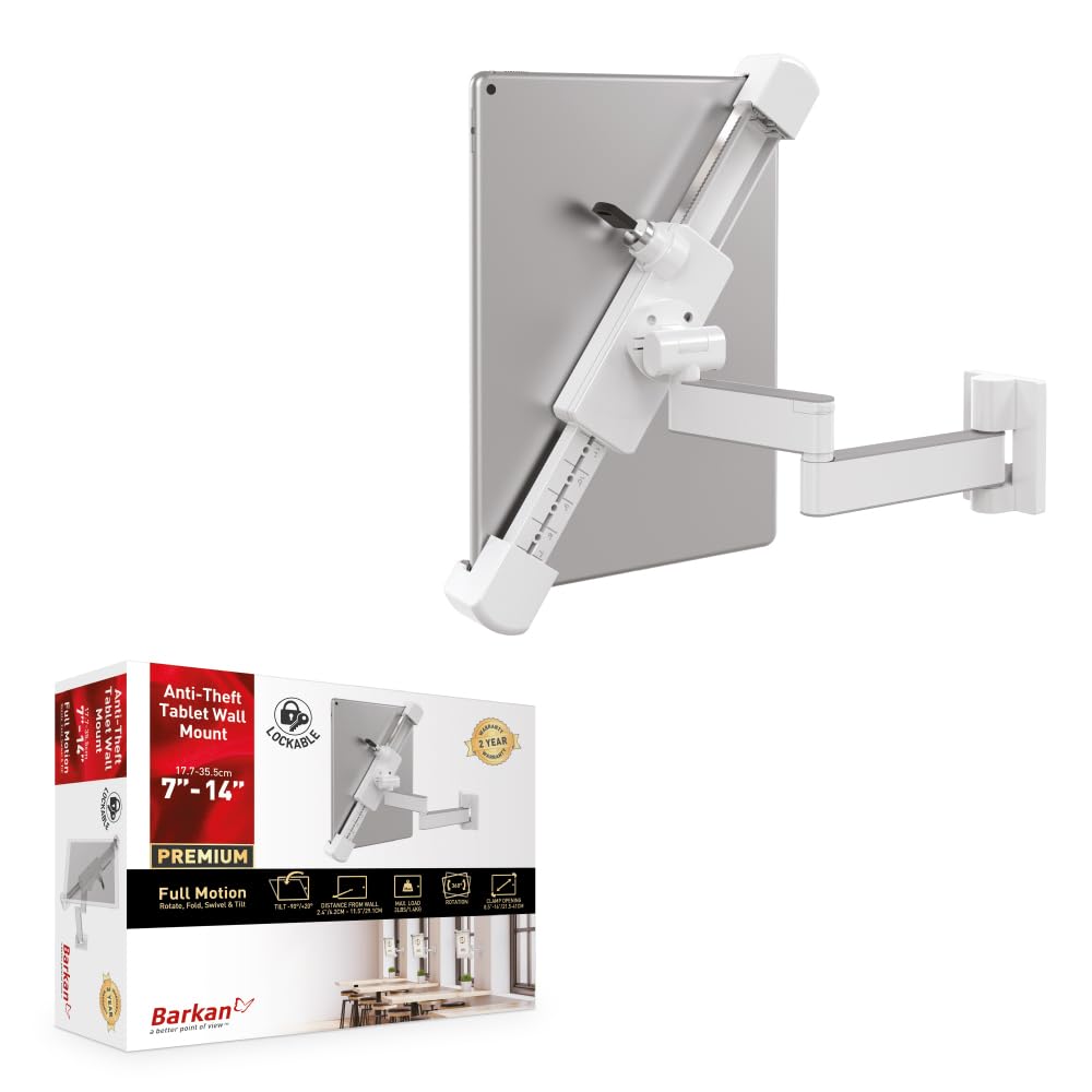 Barkan Lockable Tablet Mount Holder for 7-14 inch Devices, Anti-Theft ...