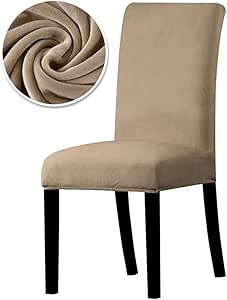 Amazon.com: KXCR Velvet High Back Chair Cover, Dining Room Stretch ...