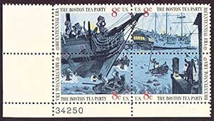 Amazon.com: US 1973 Boston Tea Party #1480-83 Plate Block of Four ...