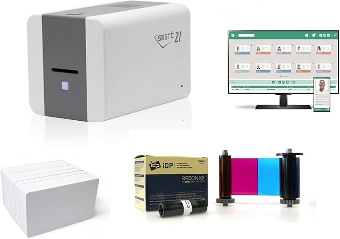 Smart 21S ID Card Printer complete with Free Design Software Colour ...