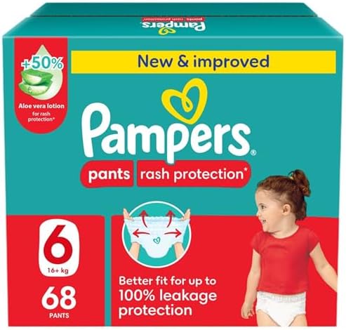 Pampers Rash Protection, Size 6, 16+ kg, Giant Box, 68 Diaper Pants ...