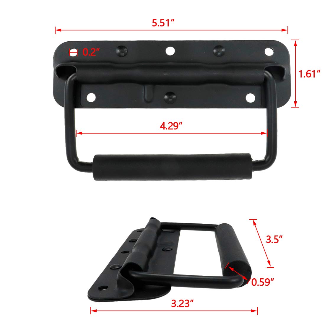 Snapklik.com : Sscon 5" X 1" Spring Loaded Pull Handles Black Heavy ...