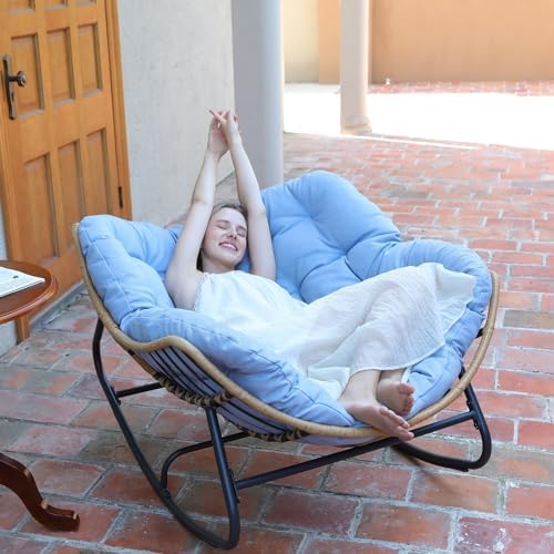 Amazon.com: SWITTE Outdoor Rocking Chair, Patio Egg Rocking Chair ...